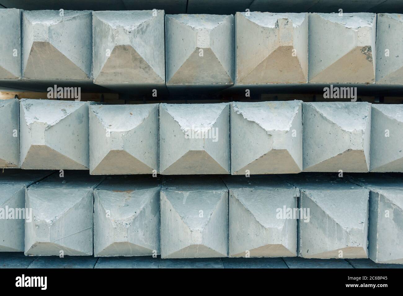 Reinforced concrete piles for the foundation of the building. Materials ...