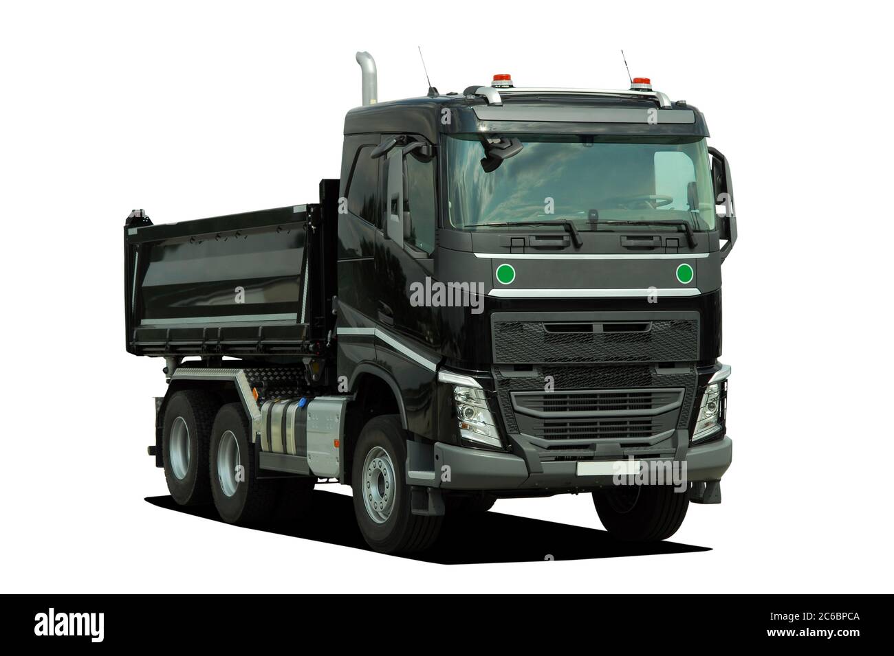 Tipper dump truck, Large tipper on a white background Stock Photo - Alamy