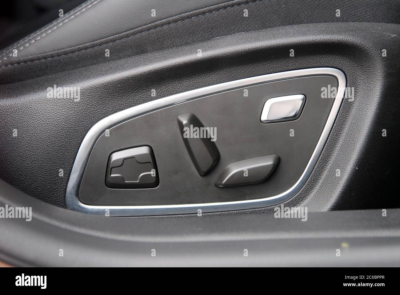 Buttons for adjusting seat position. Car interior detail Stock Photo ...