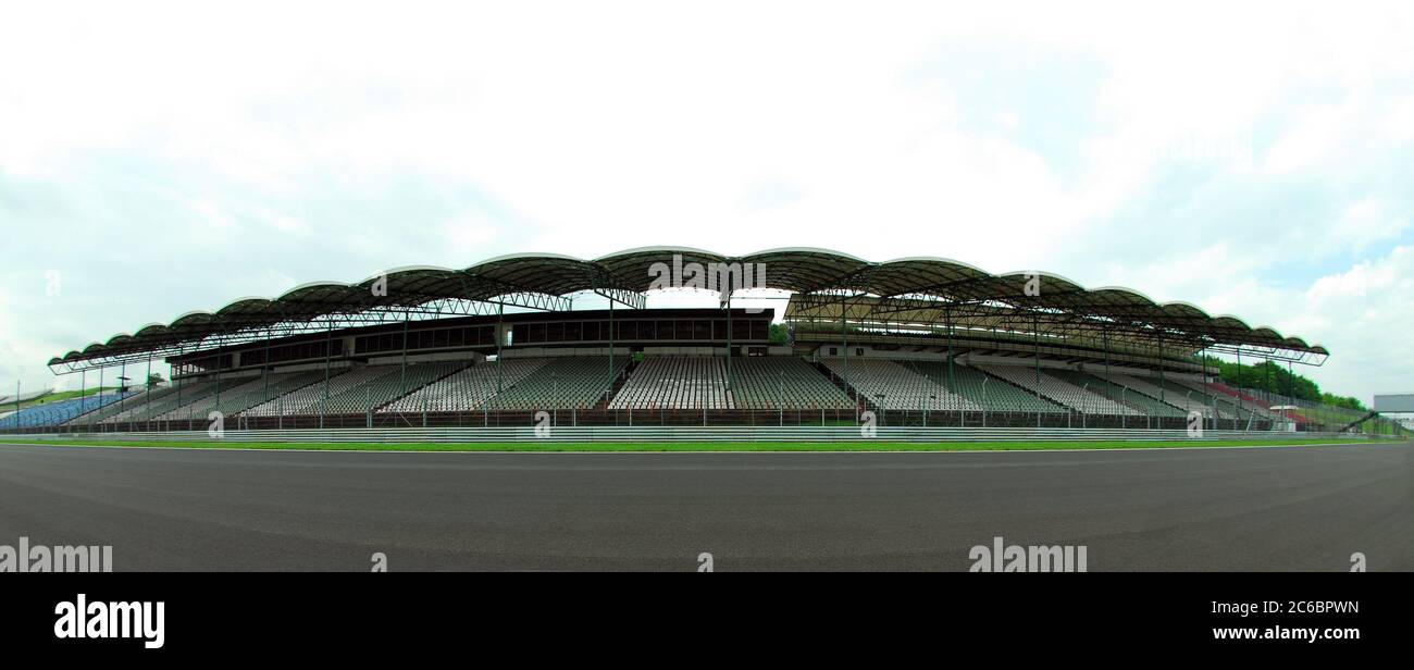 seats on the race track, Seats for spectators for racing cars Stock ...