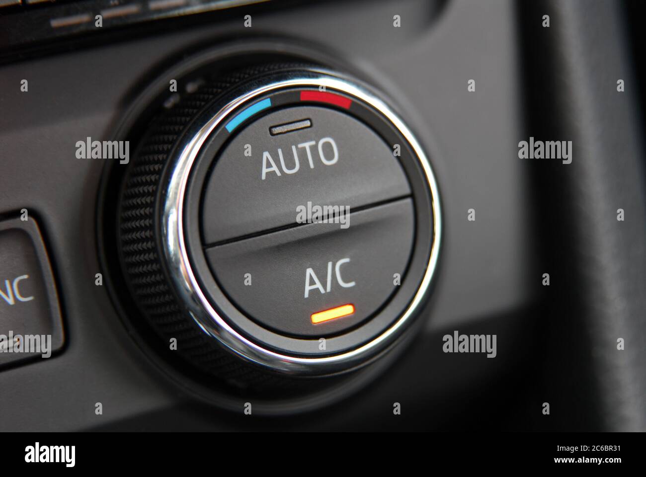 manual switches the air conditioning on the dashboard of the car Stock ...