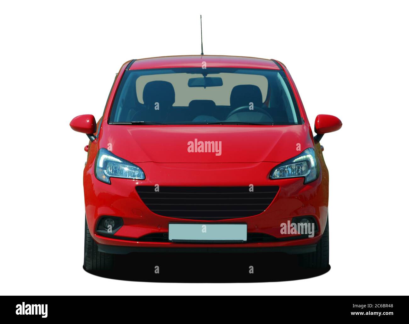 red passenger car, red passenger car on a white background Stock Photo ...