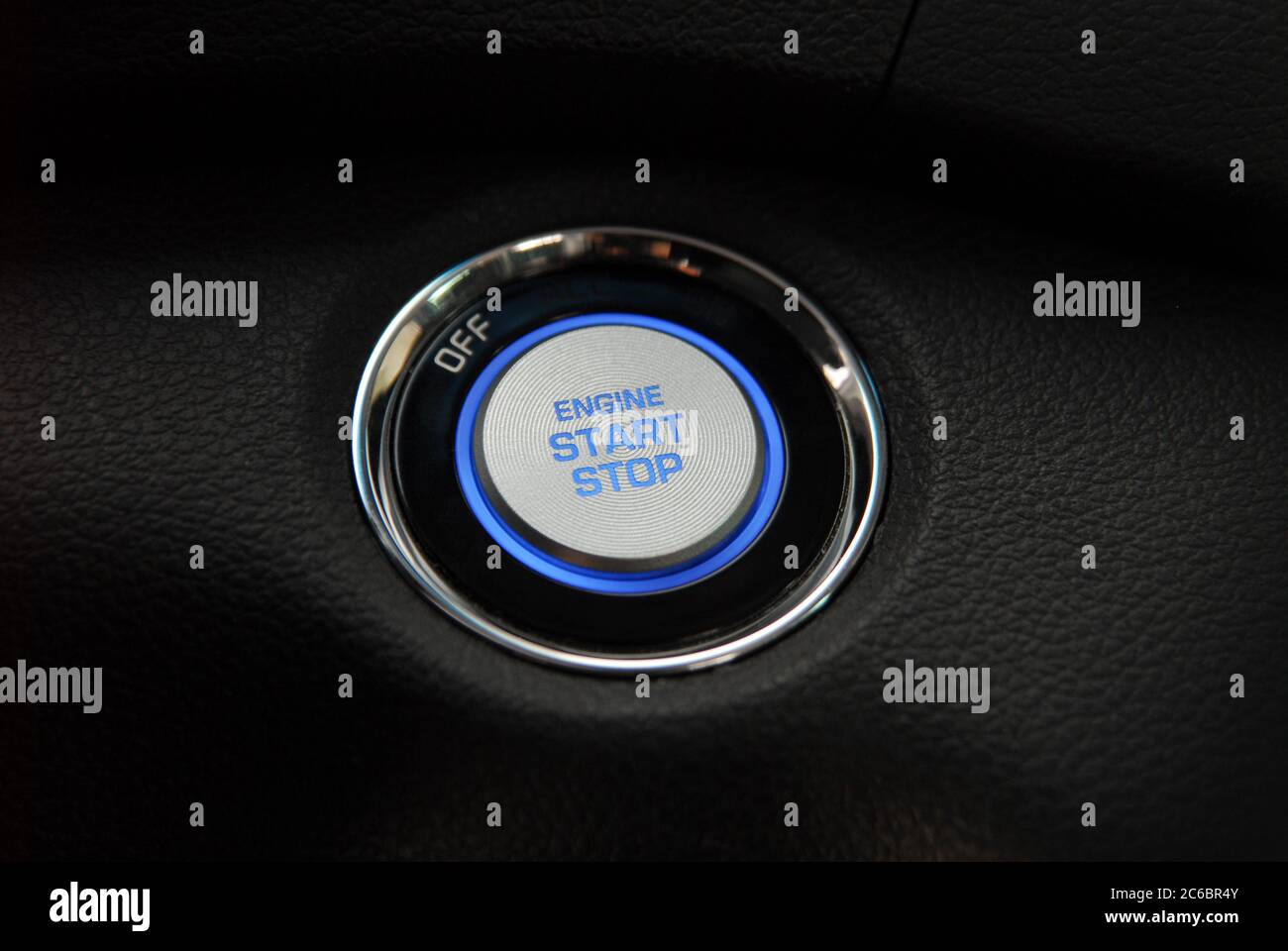Start stop engine button on a modern car dashboard Stock Photo - Alamy