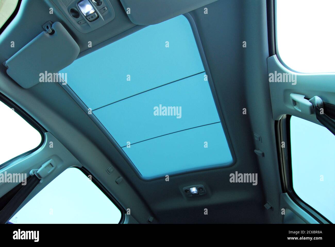 Panoramic sunroof in a passenger car Stock Photo - Alamy
