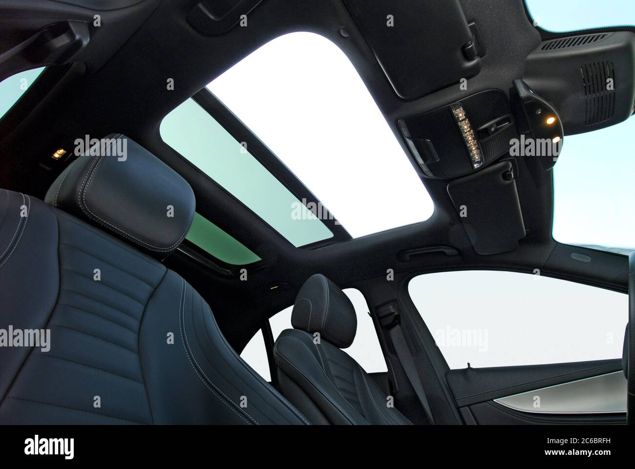 Panoramic sunroof in a passenger car Stock Photo - Alamy