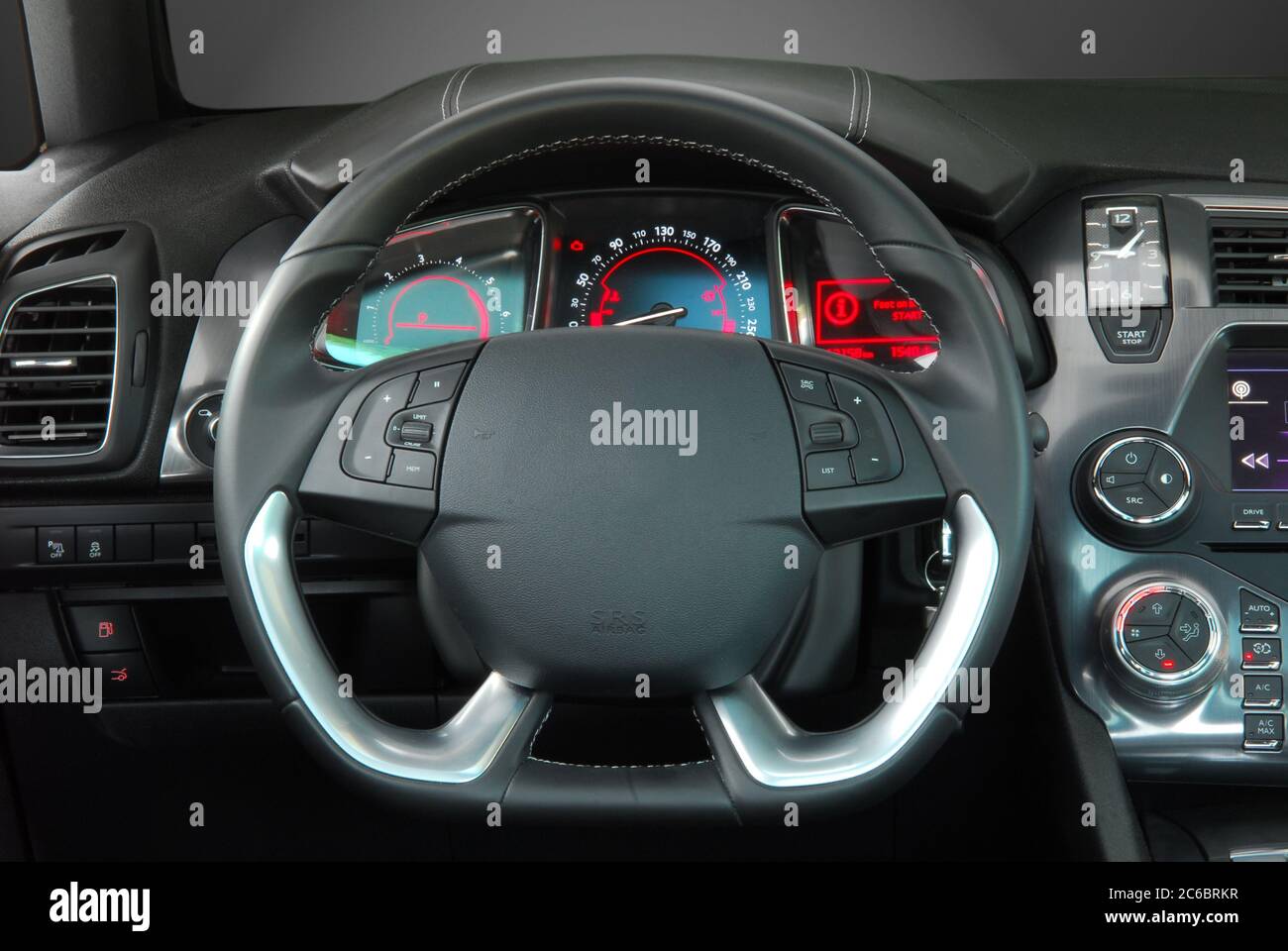 steering wheel steering wheel in the new modern car Stock Photo - Alamy