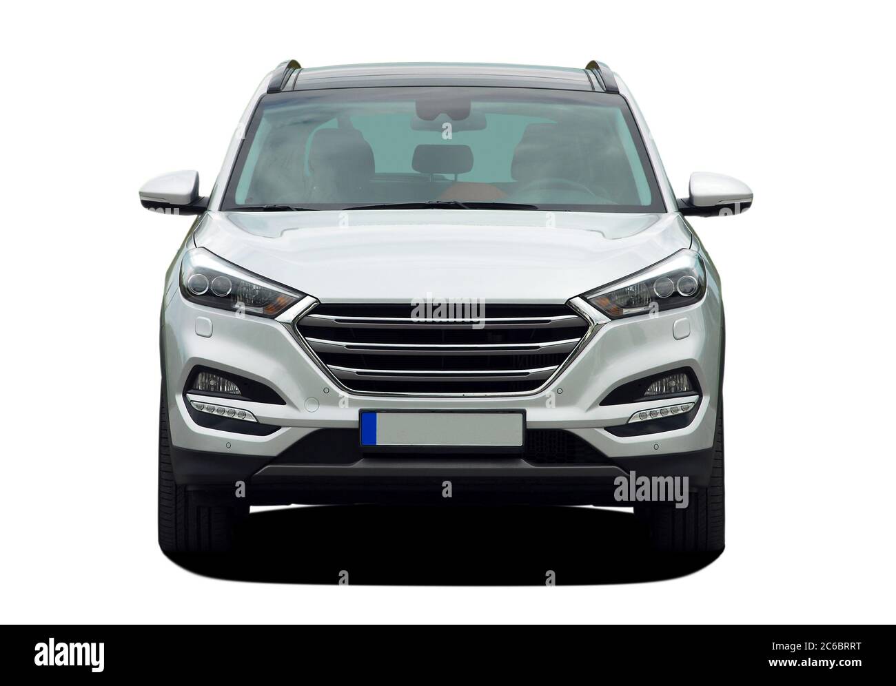 white SUV on a white background Stock Photo - Alamy