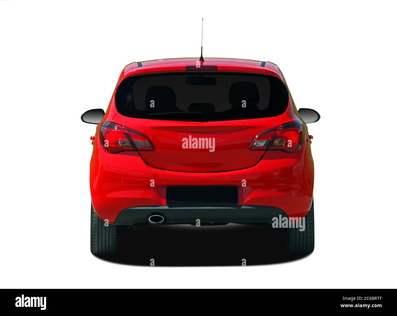 red passenger car, red passenger car on a white background Stock Photo ...