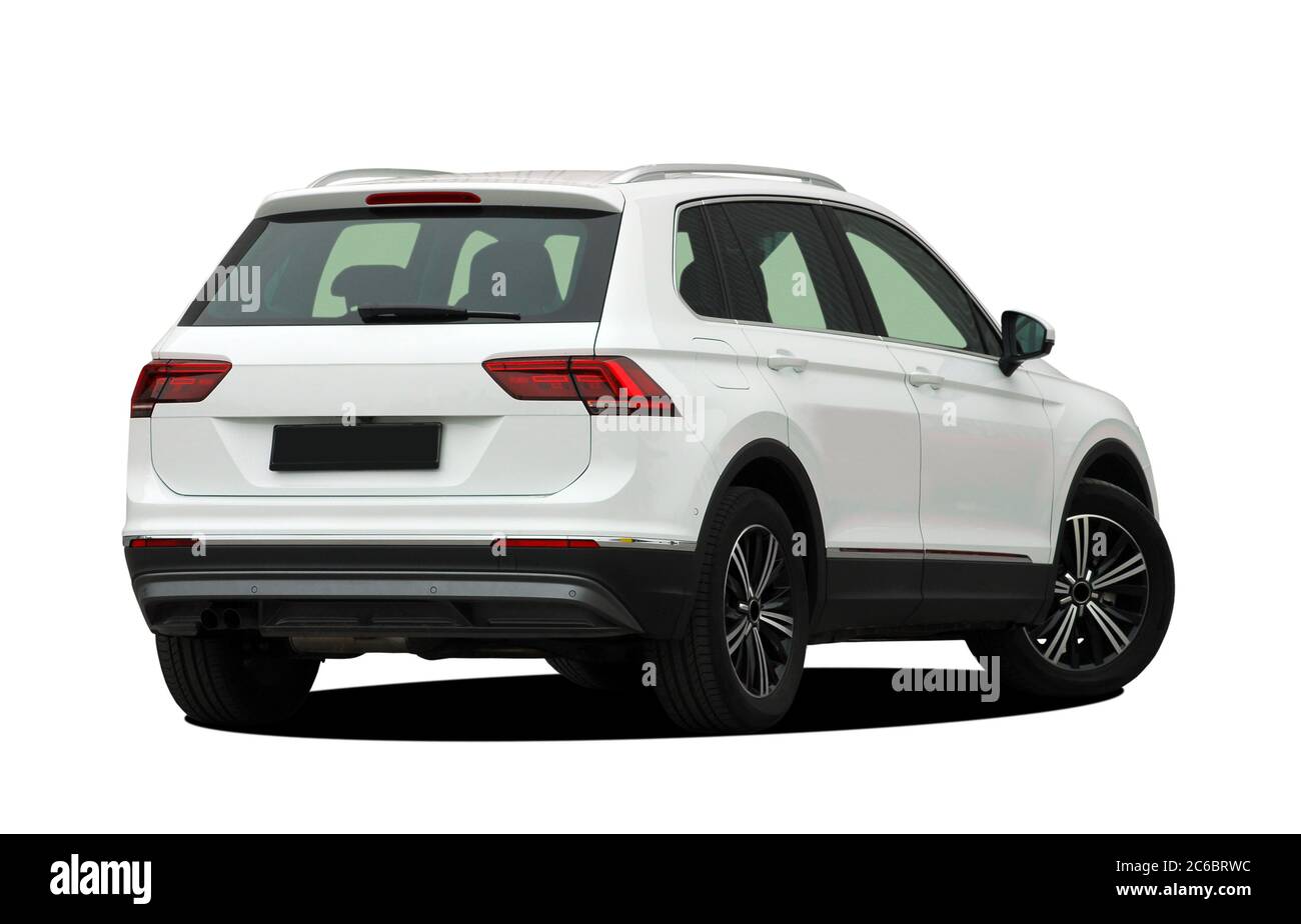 white SUV on a white background Stock Photo - Alamy