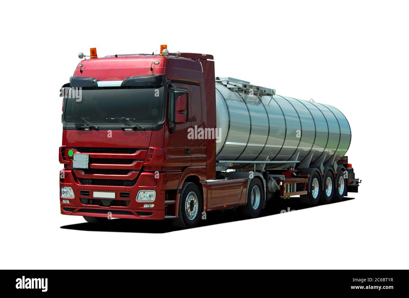 Fuel Tanker Truck on a white background Stock Photo - Alamy