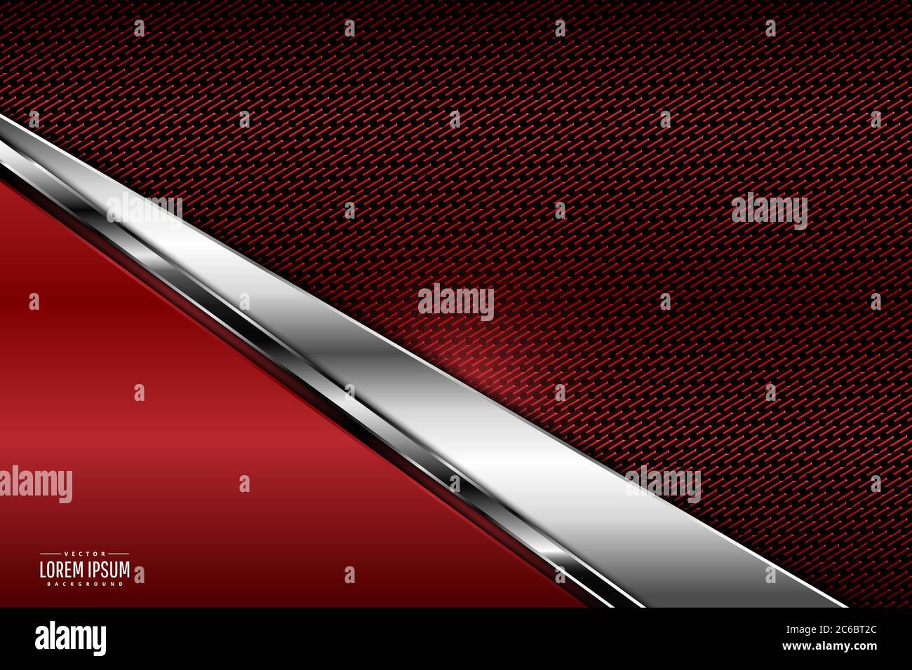 Metallic background.Red and silver with carbon fiber texture.Metal ...