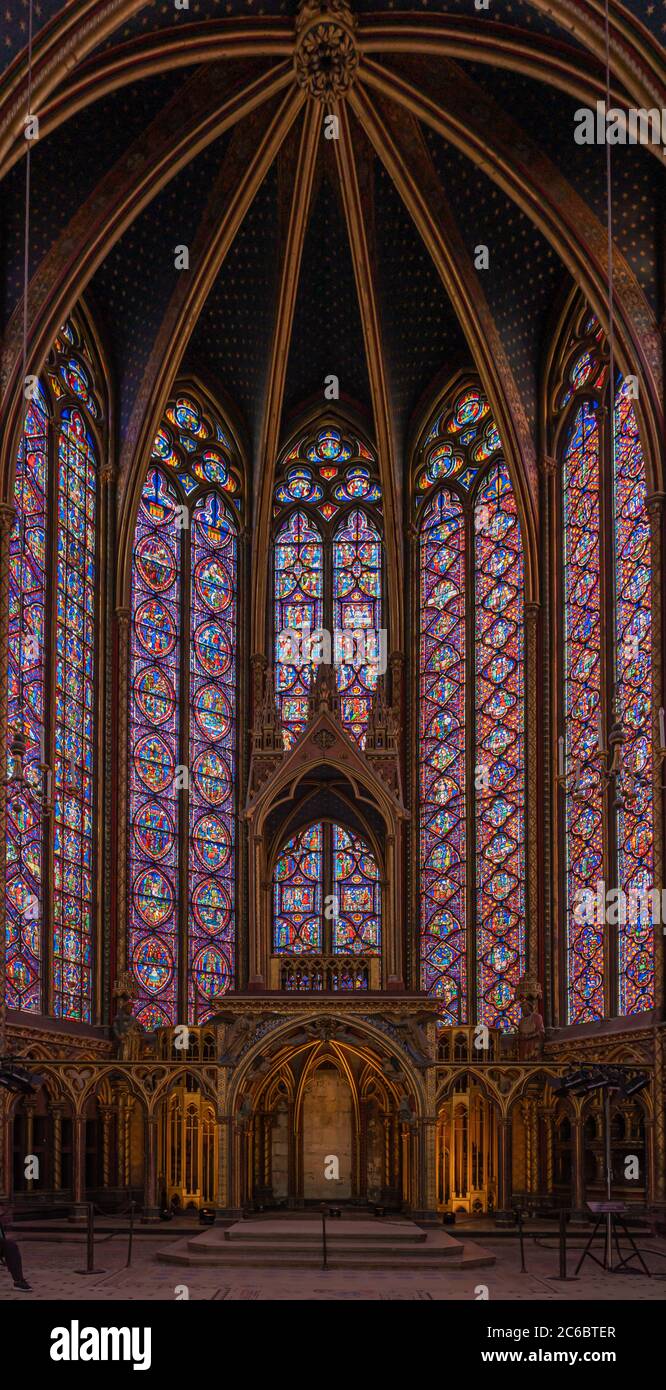 Paris, France - 03 07 2020: Details view inside The Holy Chapel Stock ...