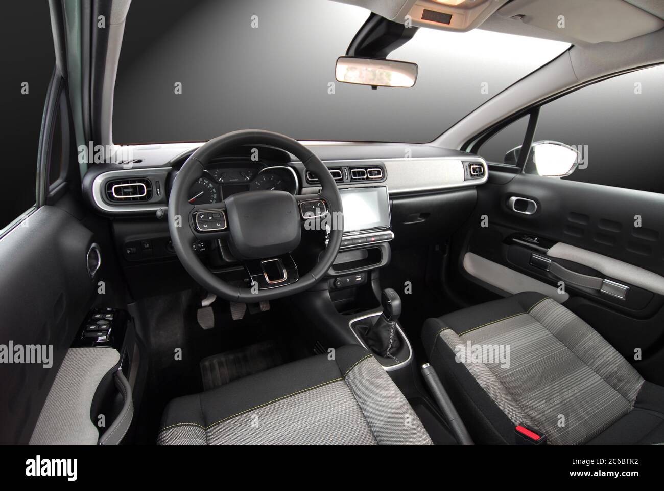 Car interior. The inside of the car. Dashboard of a modern car Stock ...