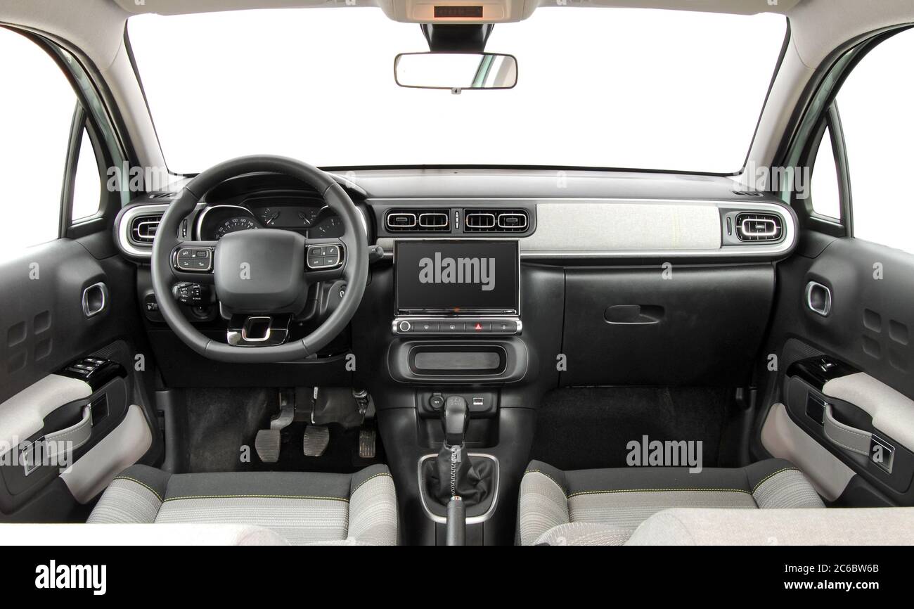 Car interior. The inside of the car. Dashboard of a modern car Stock ...