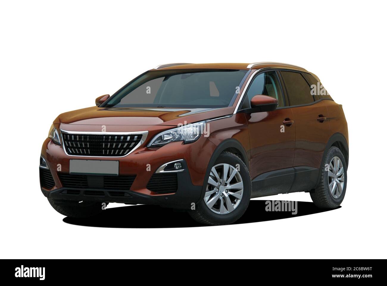 Brown SUV on a white background Stock Photo - Alamy