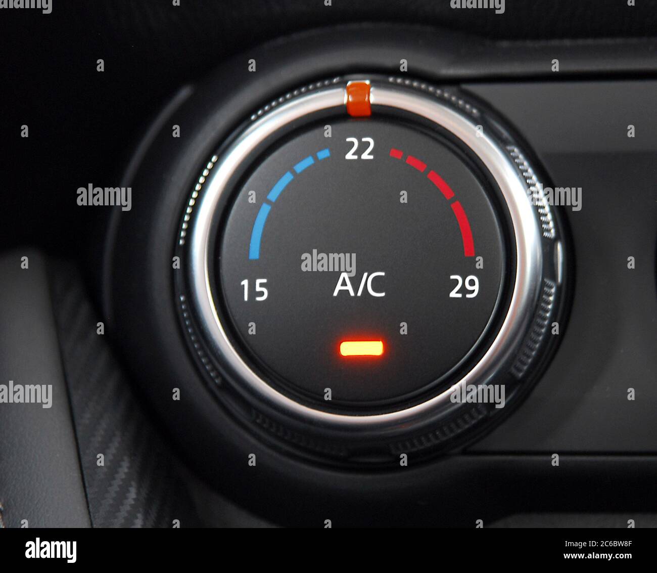 manual switches the air conditioning on the dashboard of the car Stock ...