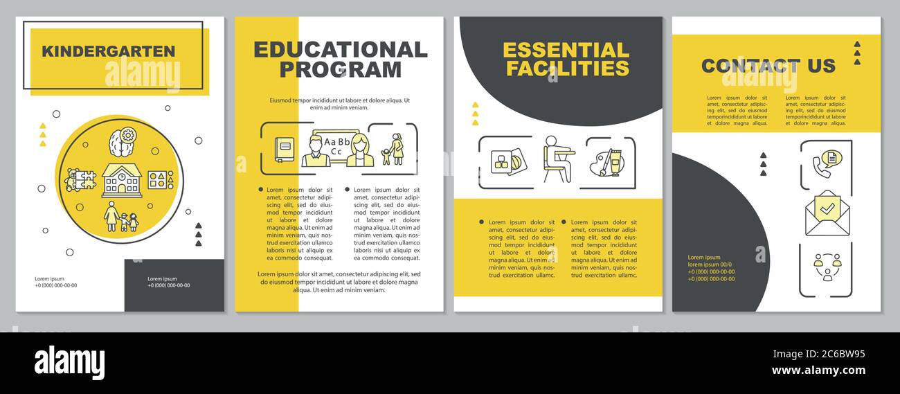 Toddlers kindergarten brochure template. Childcare center. Flyer ...