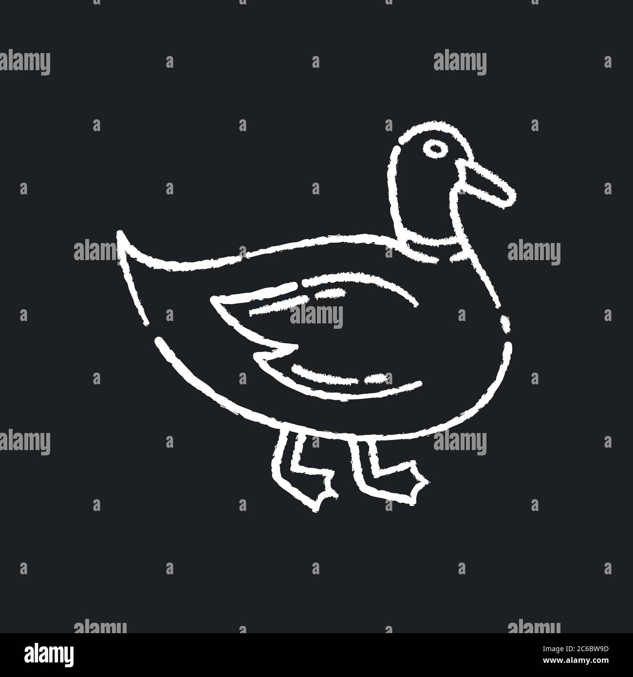 Duck chalk white icon on black background. Common wild waterfowl ...