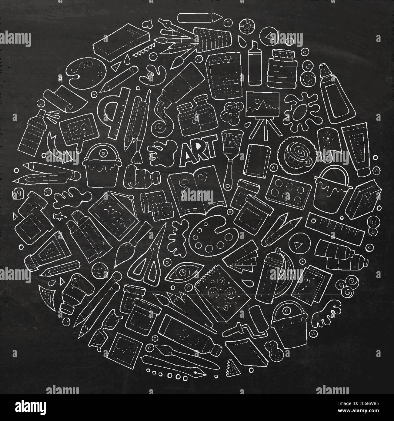 Vector set of Art cartoon doodle objects Stock Vector Image & Art - Alamy