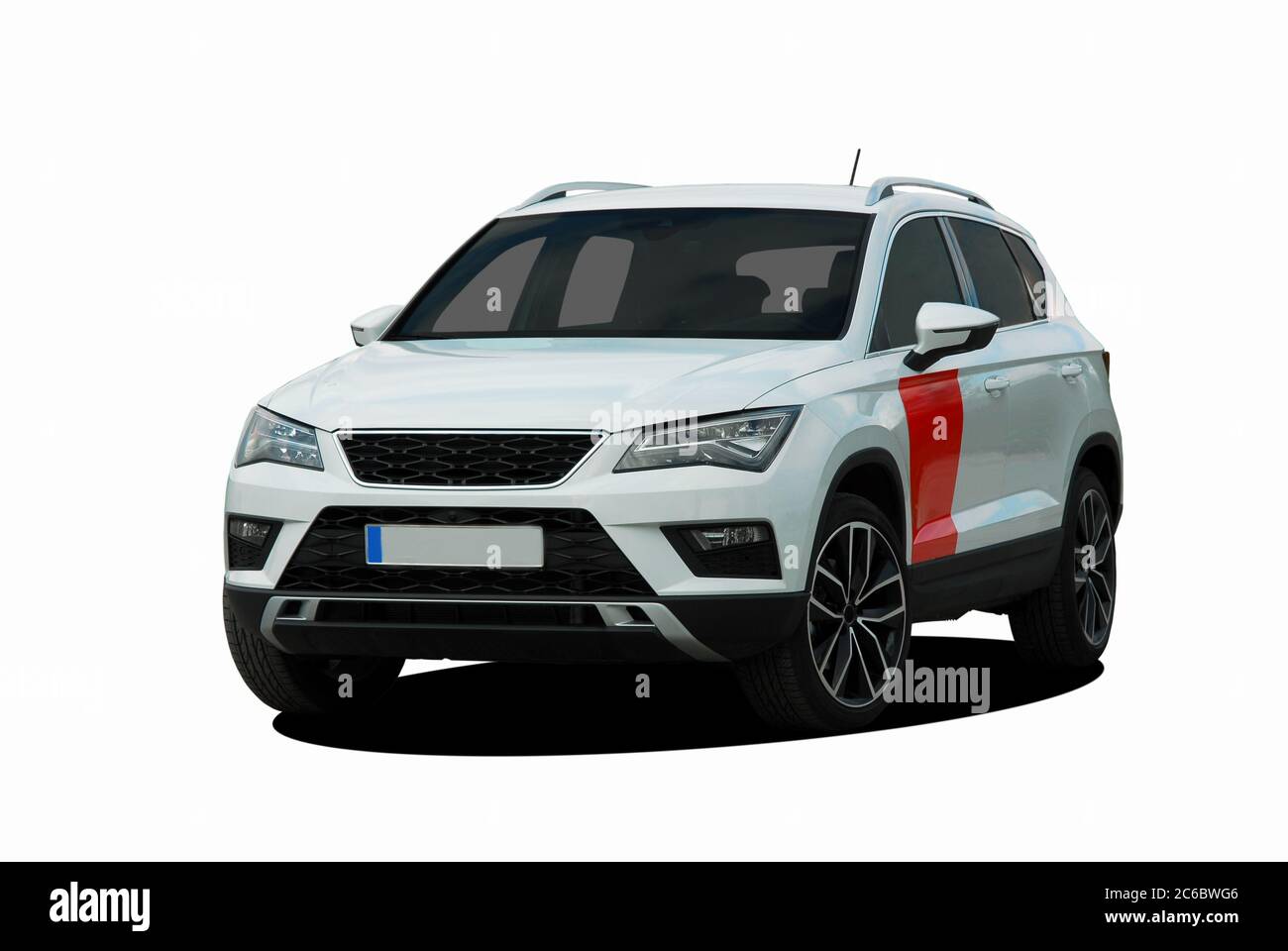 White SUV. White SUV on a white background Stock Photo - Alamy