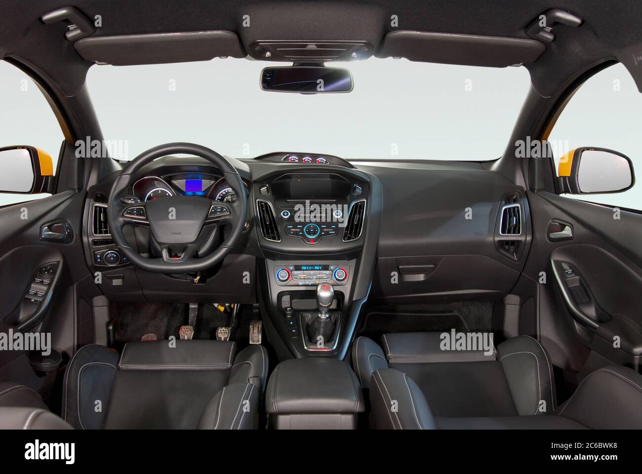 Car interior. The inside of the car. Dashboard of a modern car Stock ...