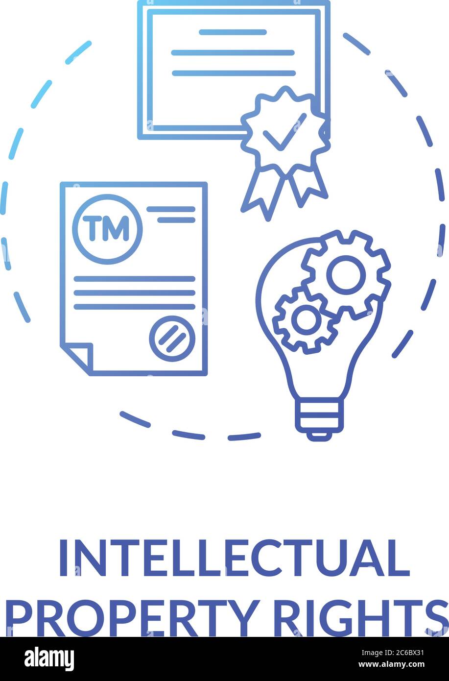 Intellectual property rights concept icon. Invention patent. Company ...