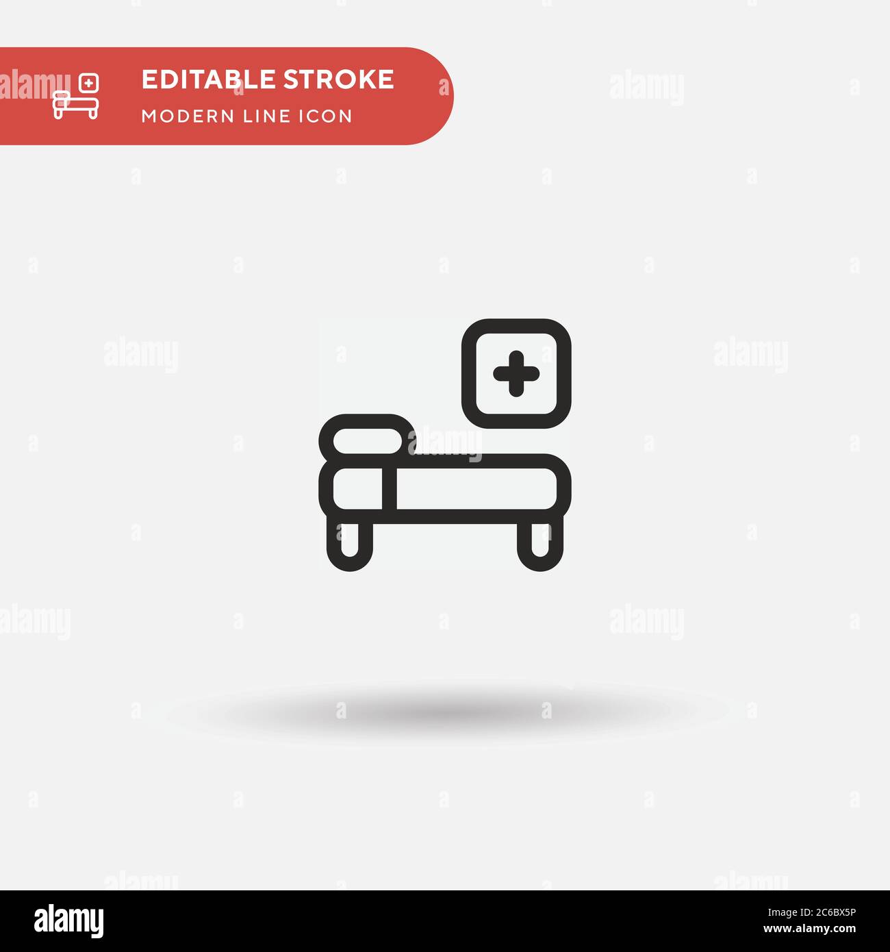Hospital Bed Simple vector icon. Illustration symbol design template ...