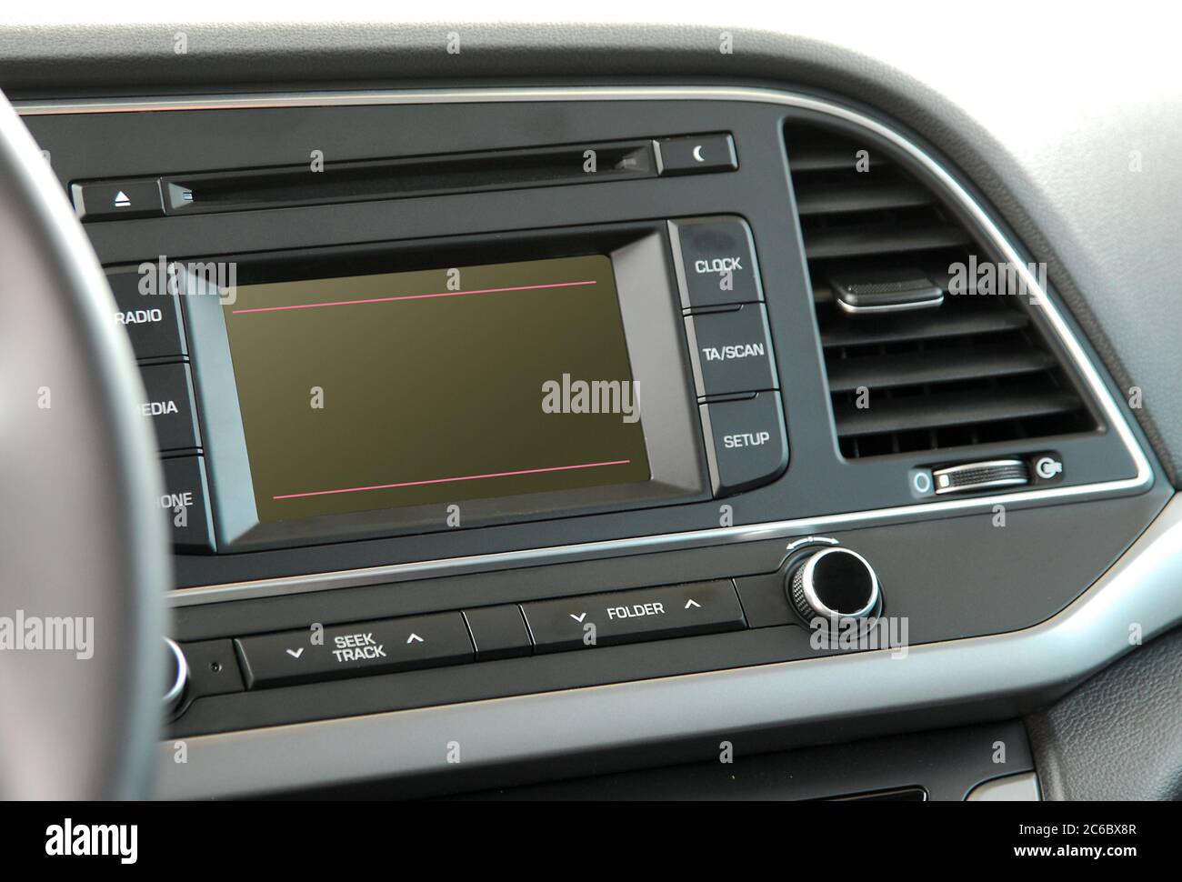 Screen multimedia system on dashboard in a modern car Stock Photo - Alamy