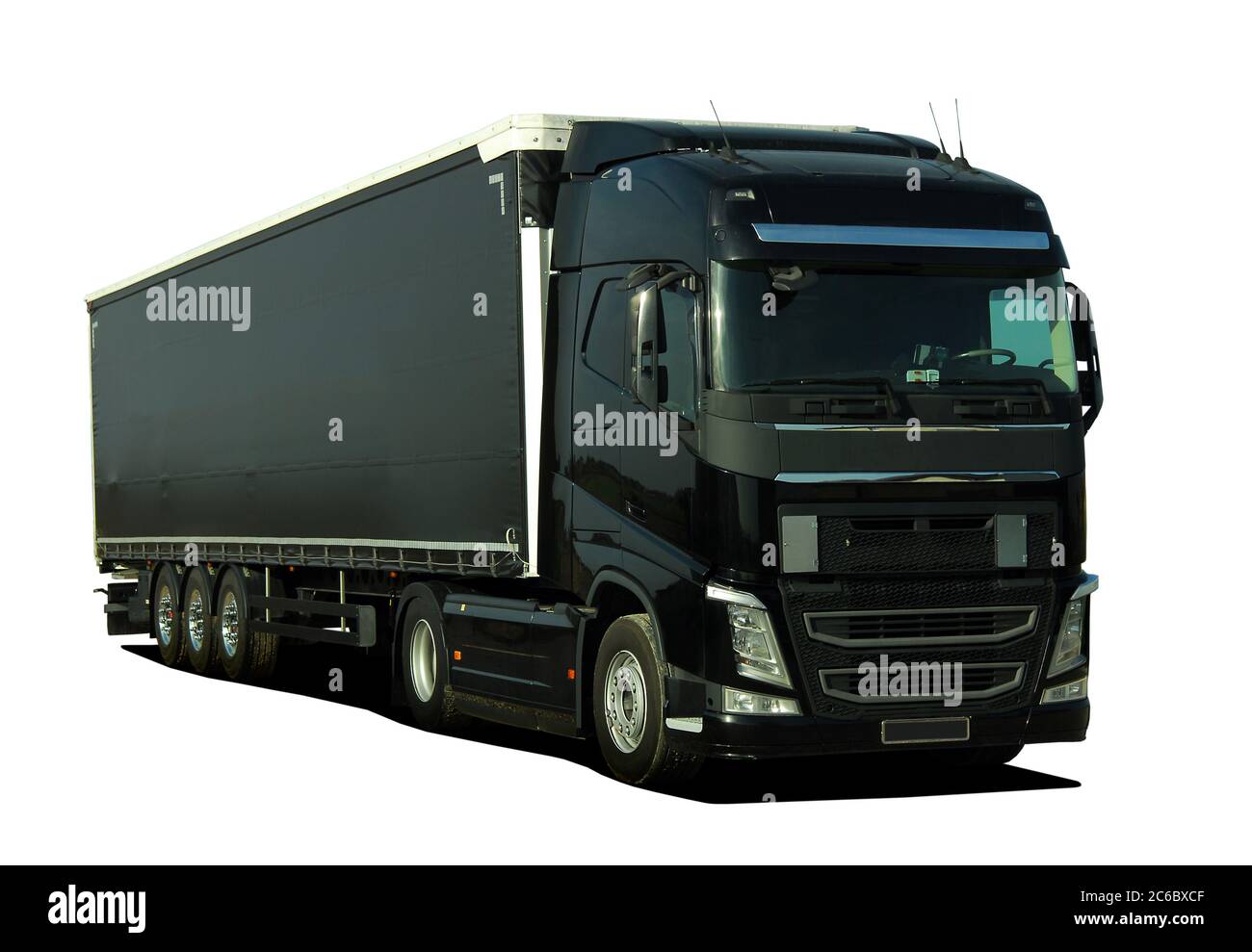 Large truck with semi trailer Stock Photo - Alamy