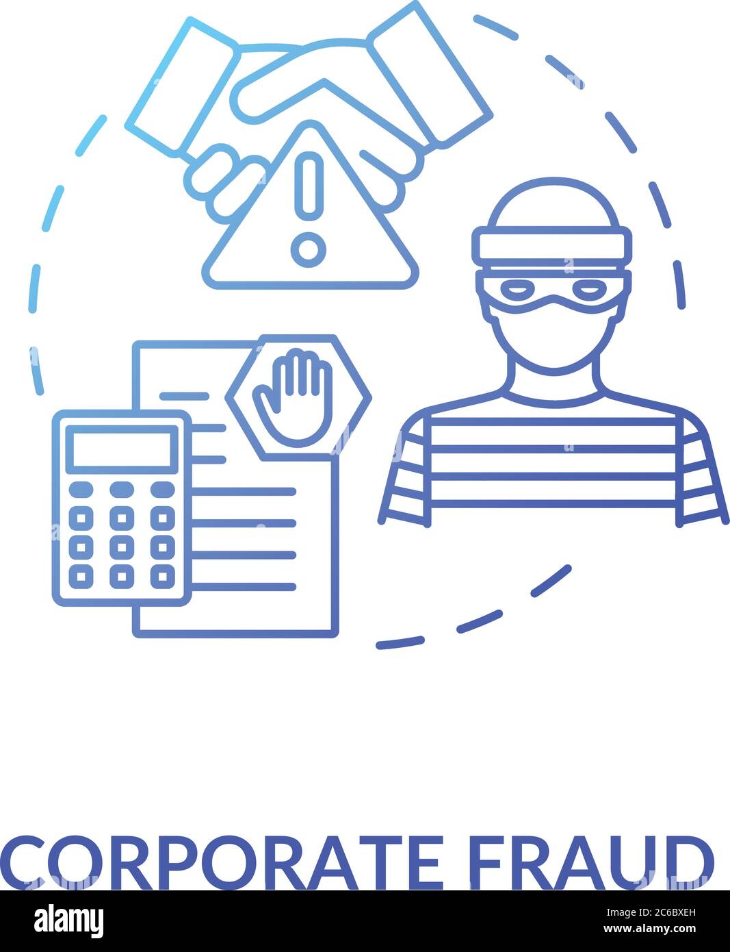 Corporate fraud concept icon. Company fraud. Common corporate crime ...