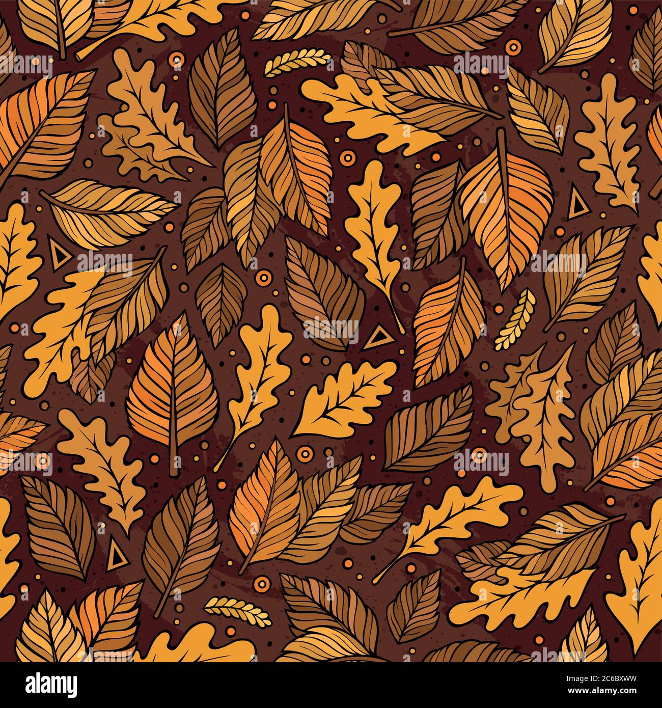 Cartoon cute hand drawn Autumn seamless pattern Stock Vector Image ...