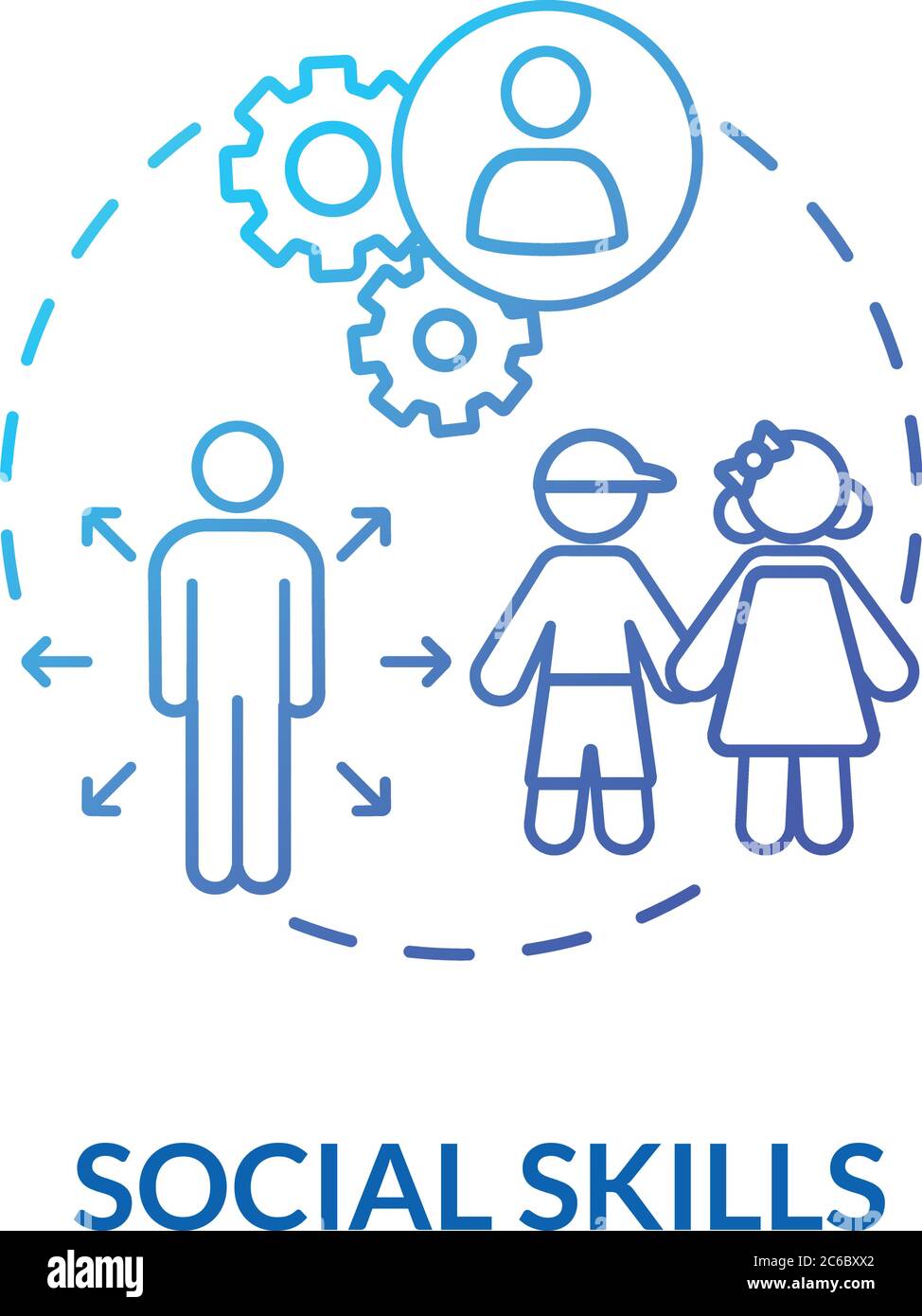 Toddlers social skills concept icon. Early childhood education. Kids ...