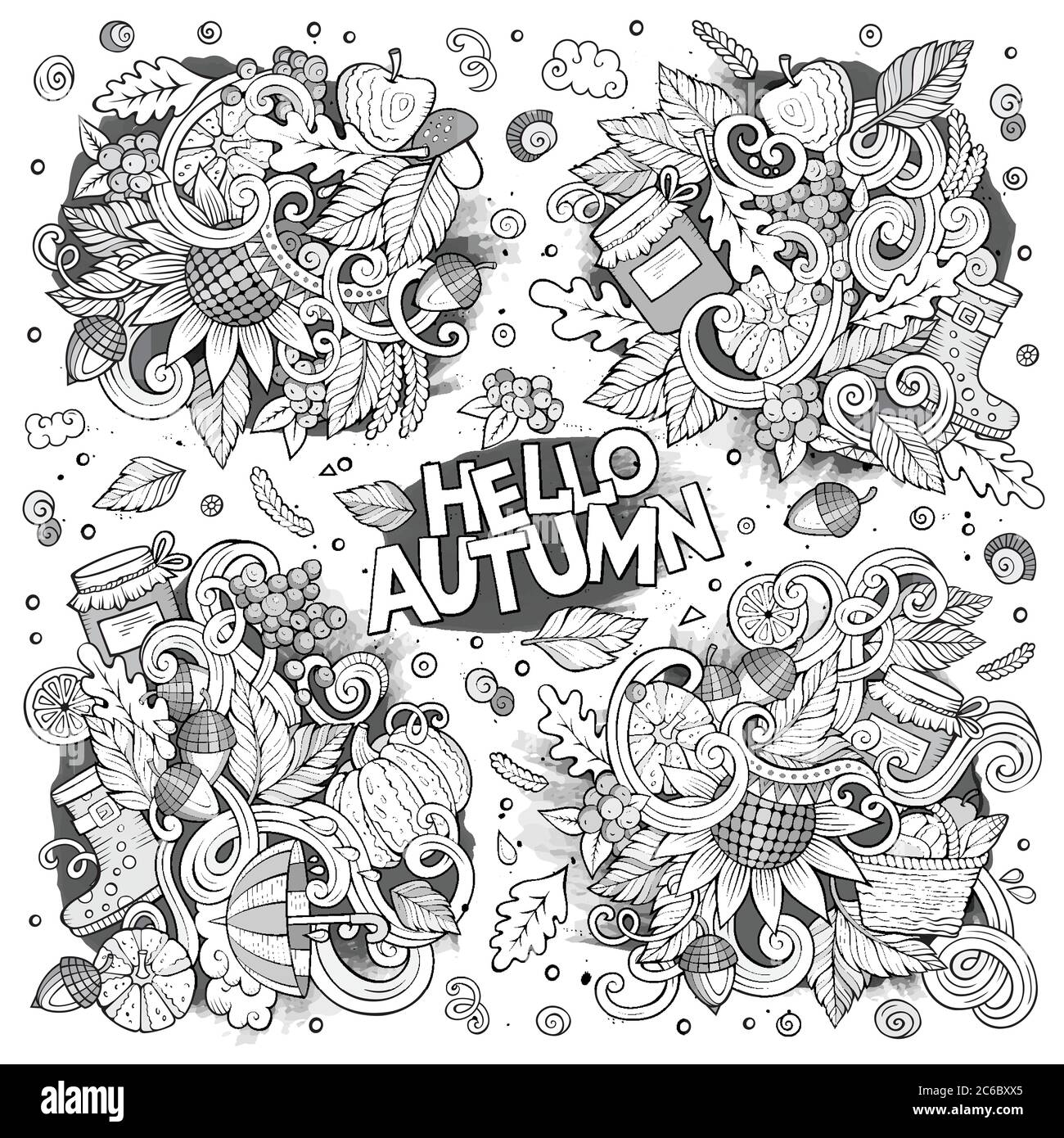 Set of Autumn theme items, objects and symbols Stock Vector Image & Art ...