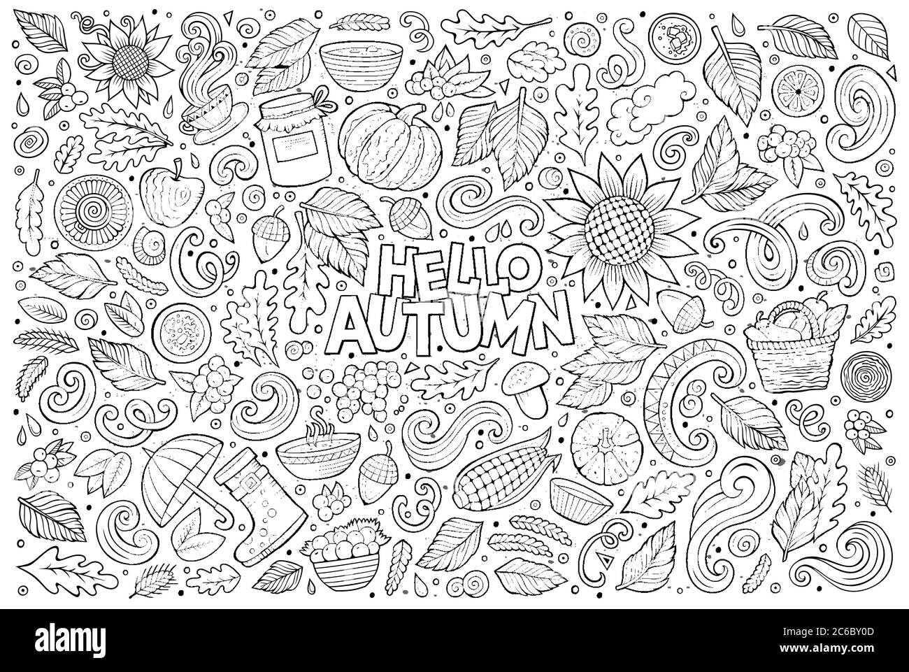 Set of Autumn theme items, objects and symbols Stock Vector Image & Art ...