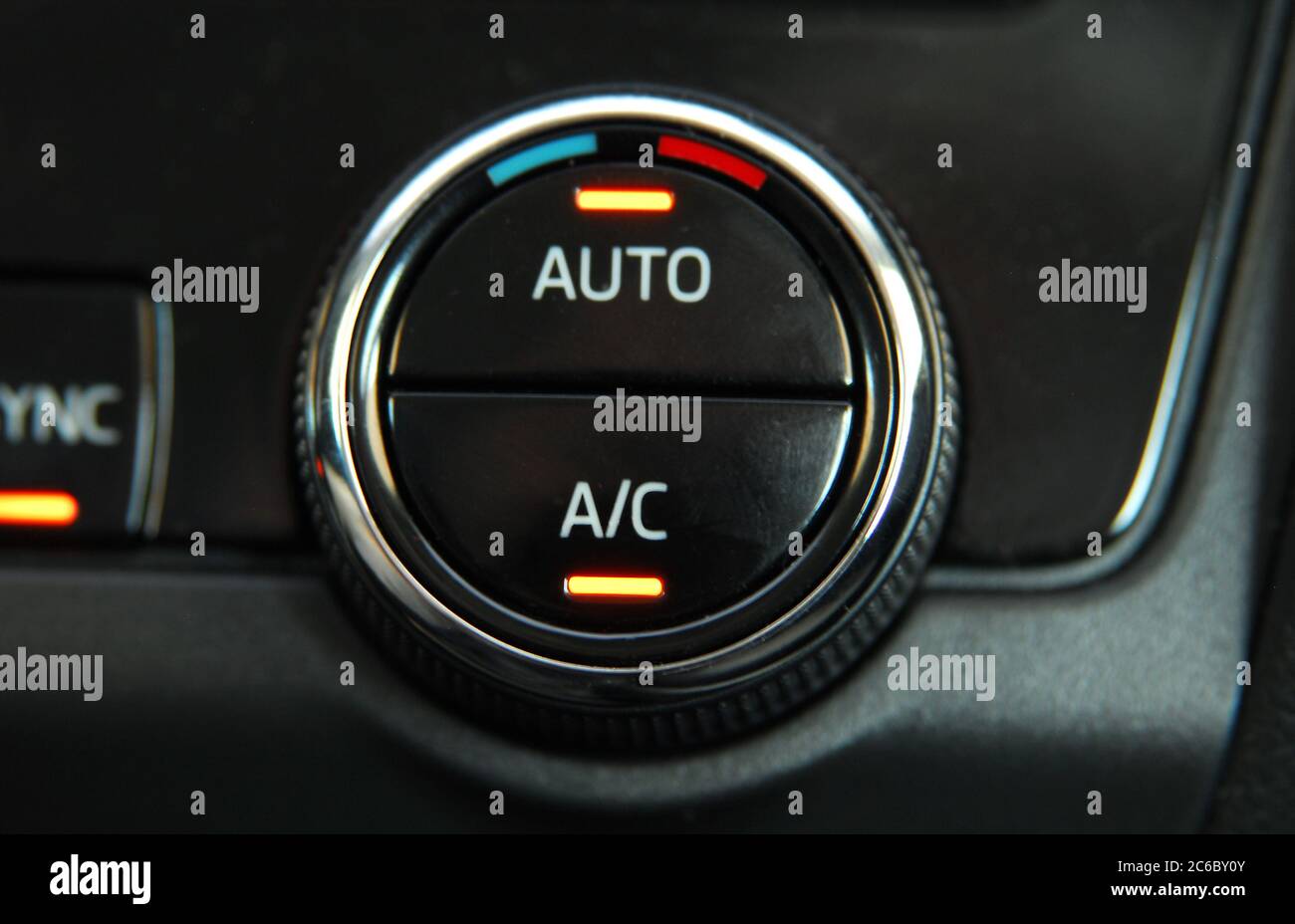manual switches the air conditioning on the dashboard of the car Stock ...