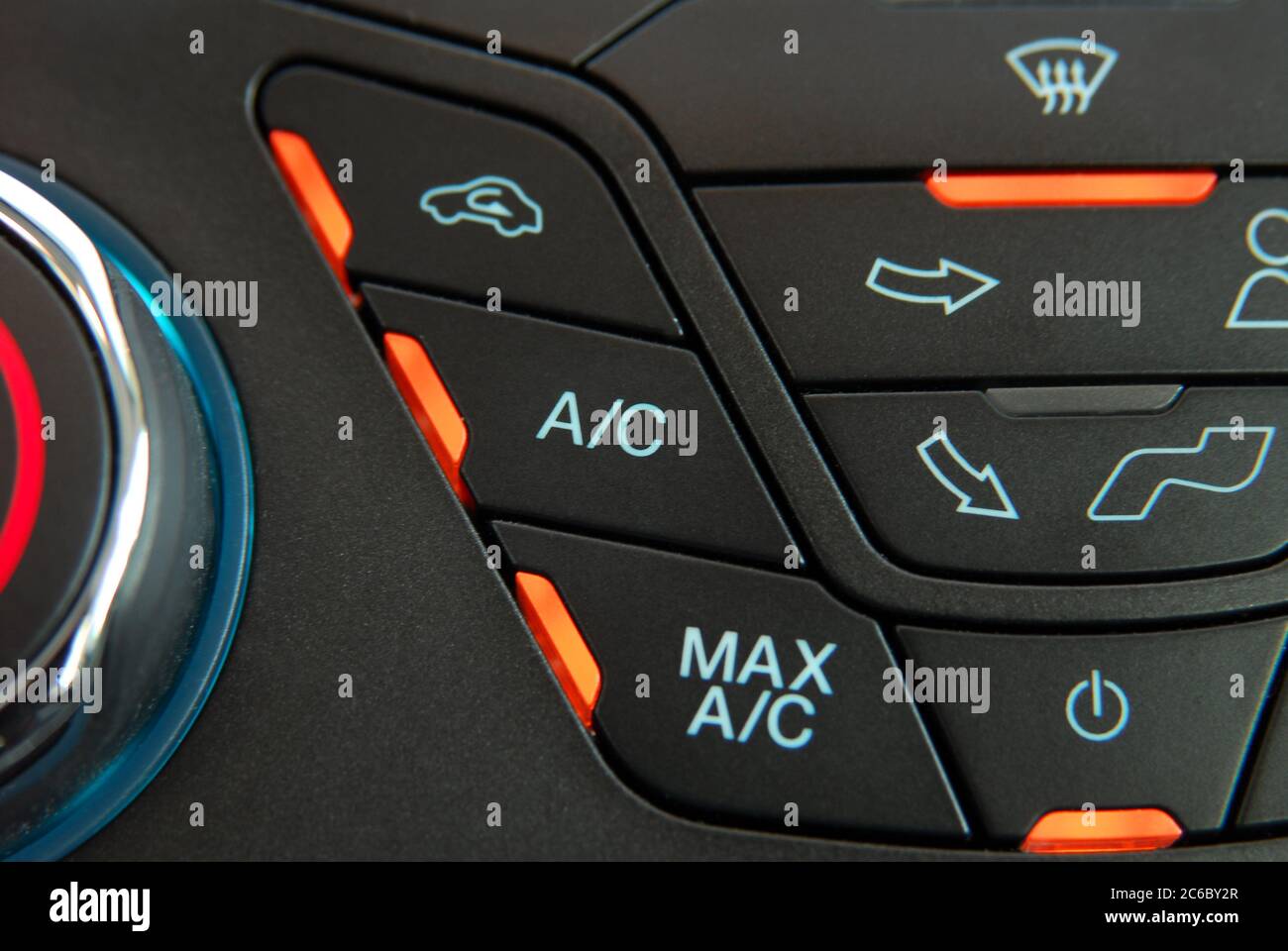 manual switches the air conditioning on the dashboard of the car Stock ...
