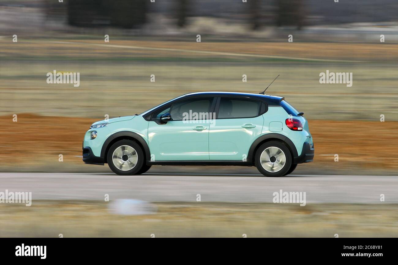 Moving car. Car photographed at high speeds. Passenger car at high ...