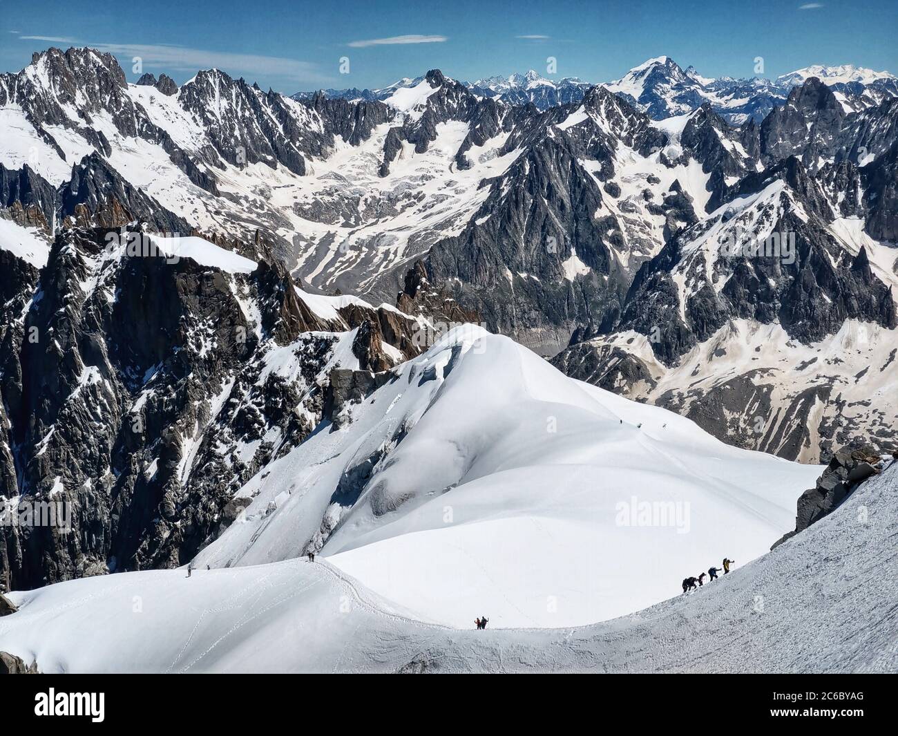 Chamonix, Chamonix Mont Blanc, France. 8th July, 2020. Ice Climbers on ...