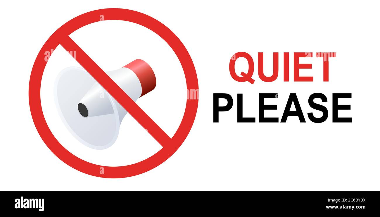 silence icon. noise ban sign. crossed megaphone vector illustration ...