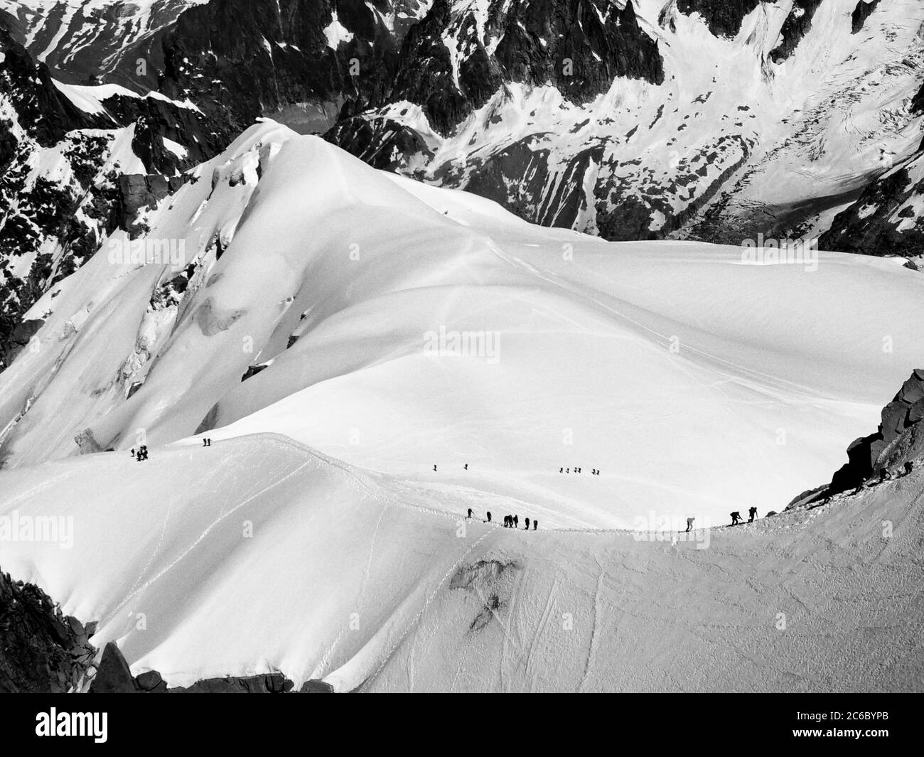 Chamonix from mont blanc Black and White Stock Photos & Images - Alamy