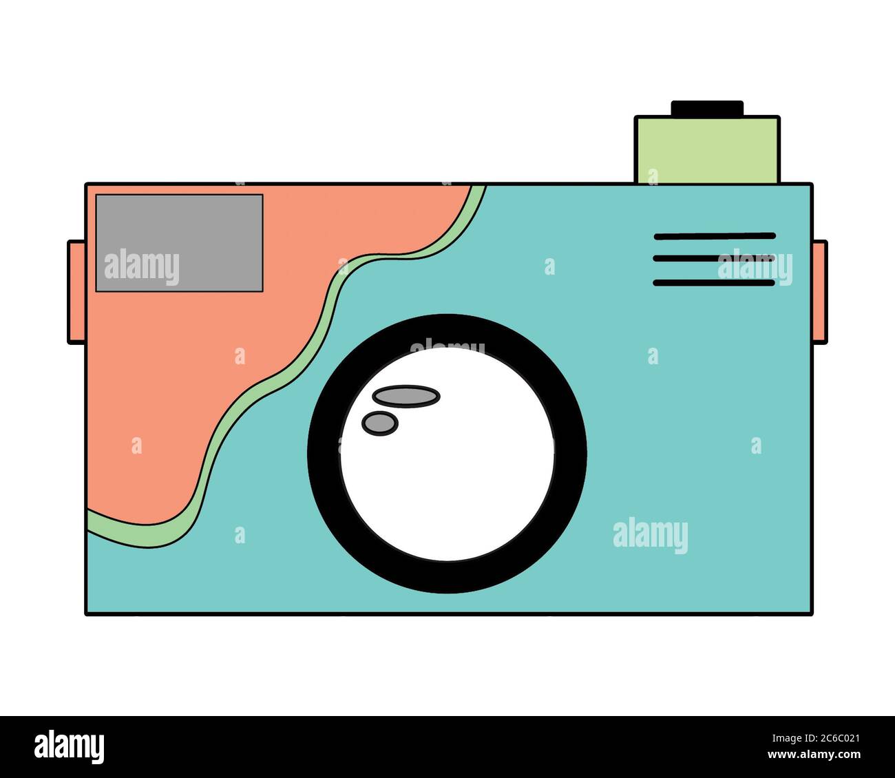 A whimsical flat design camera illustration in pastel colors Stock ...