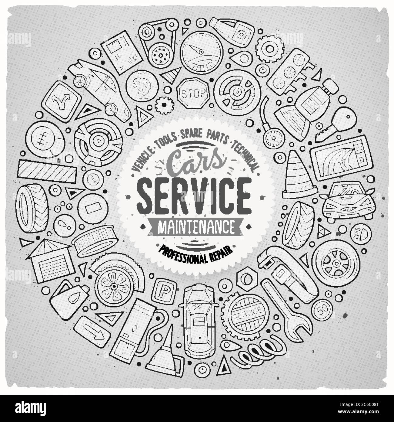 Auto spare parts sketch Stock Vector Images - Alamy