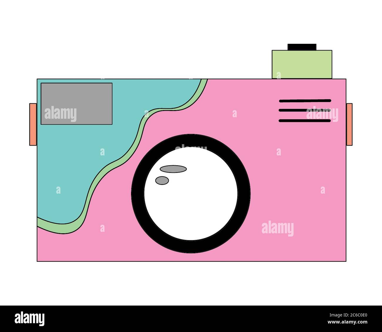 A whimsical flat design camera illustration in pastel colors Stock ...
