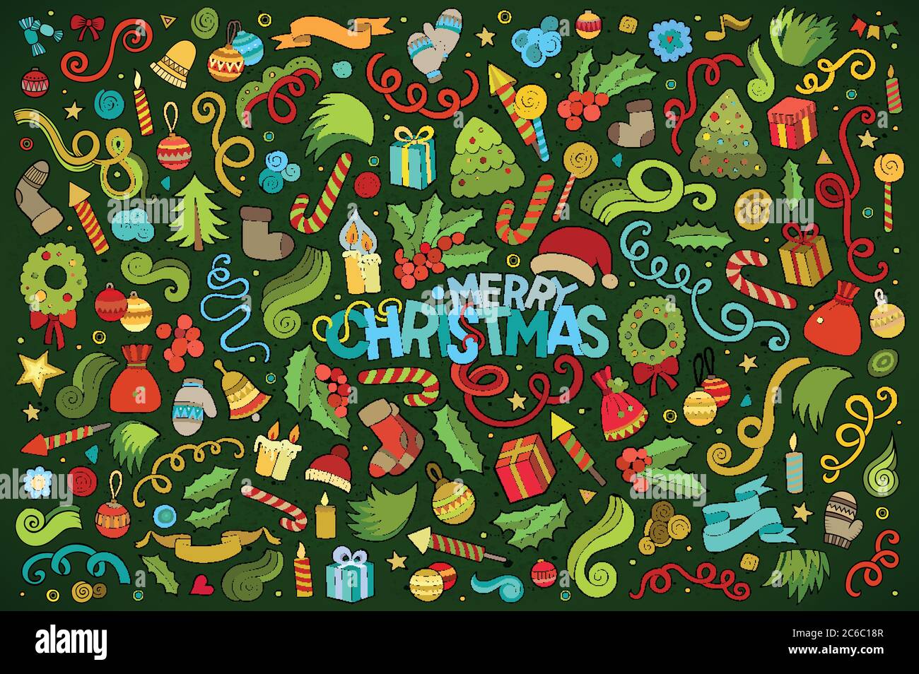 Colorful vector hand drawn Doodle cartoon set of objects Stock Vector ...