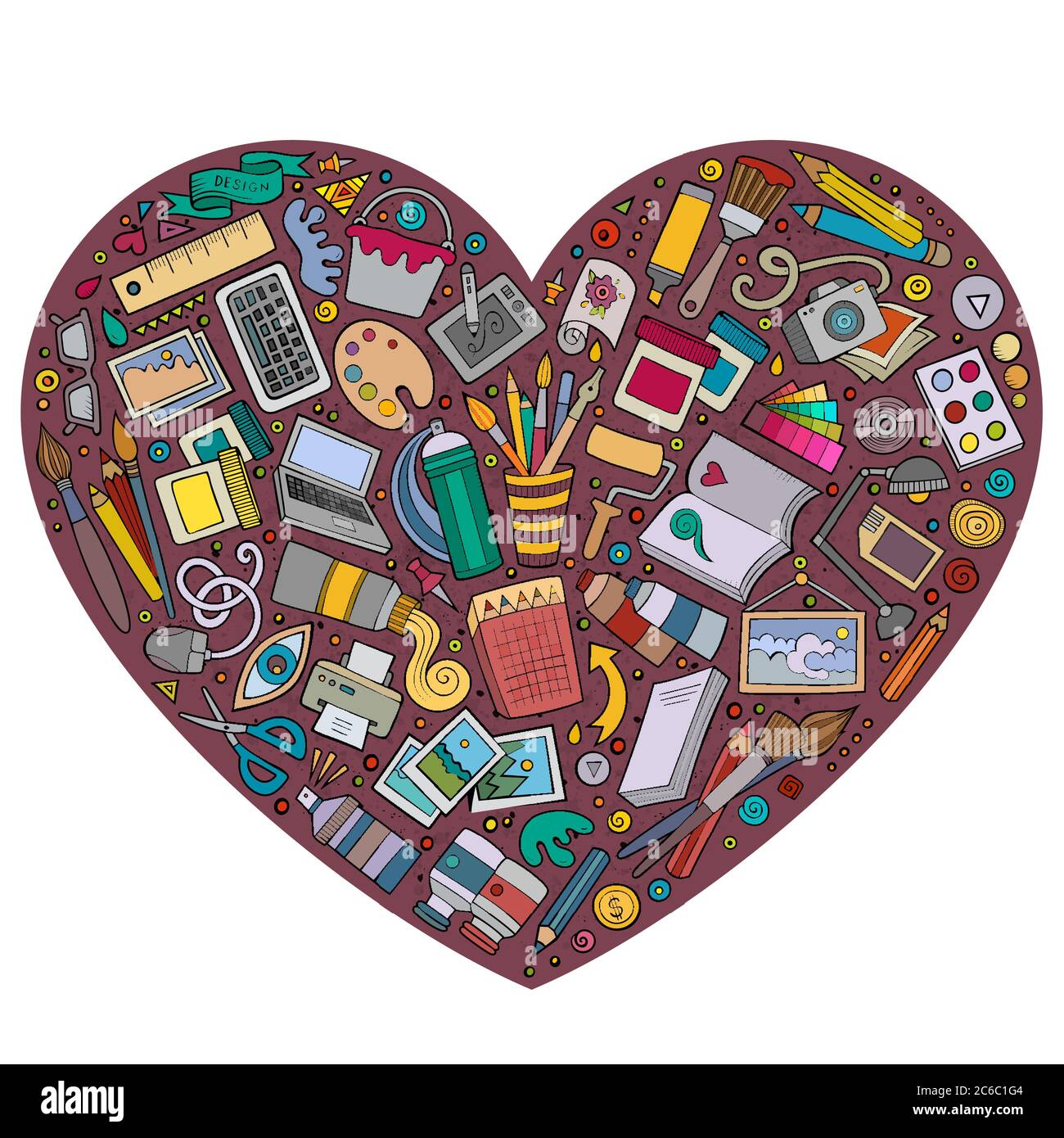Set of Art and Design cartoon doodle objects Stock Vector Image & Art ...