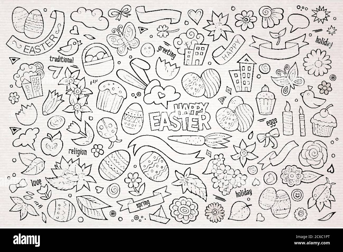 Easter hand drawn symbols and objects Stock Vector Image & Art - Alamy