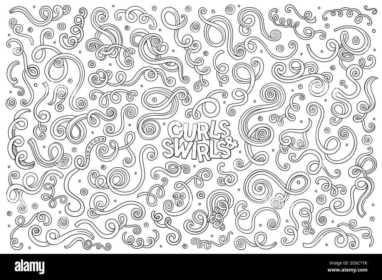 Vector hand drawn Doodle cartoon set of curls and swirls Stock Vector ...