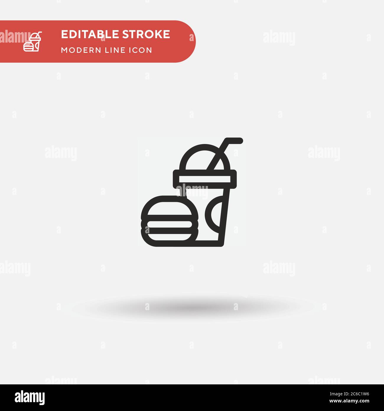 Fast Food Simple vector icon. Illustration symbol design template for ...