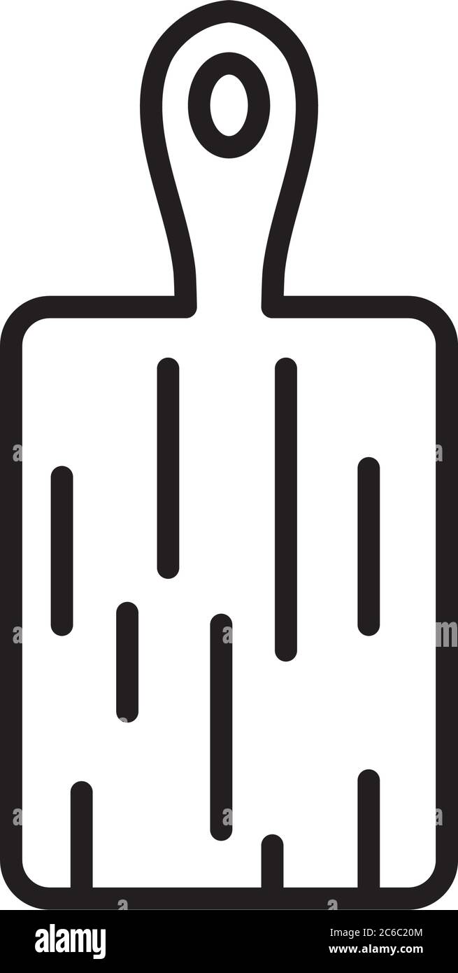 chopping board icon over white background, line style, vector ...
