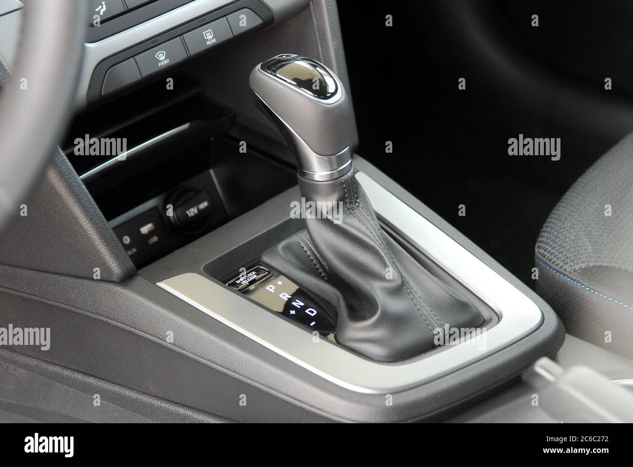 Automatic gear shift. Automatic selector lever in the passenger car ...